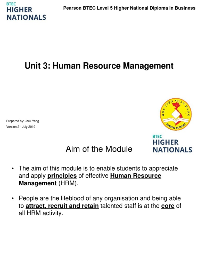 Lecture Slides - Introduction To Unit 3 Human Resource Management-1 ...