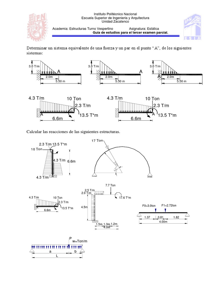 Ejercicios de Estructuras Isostáticas | PDF | Naturaleza