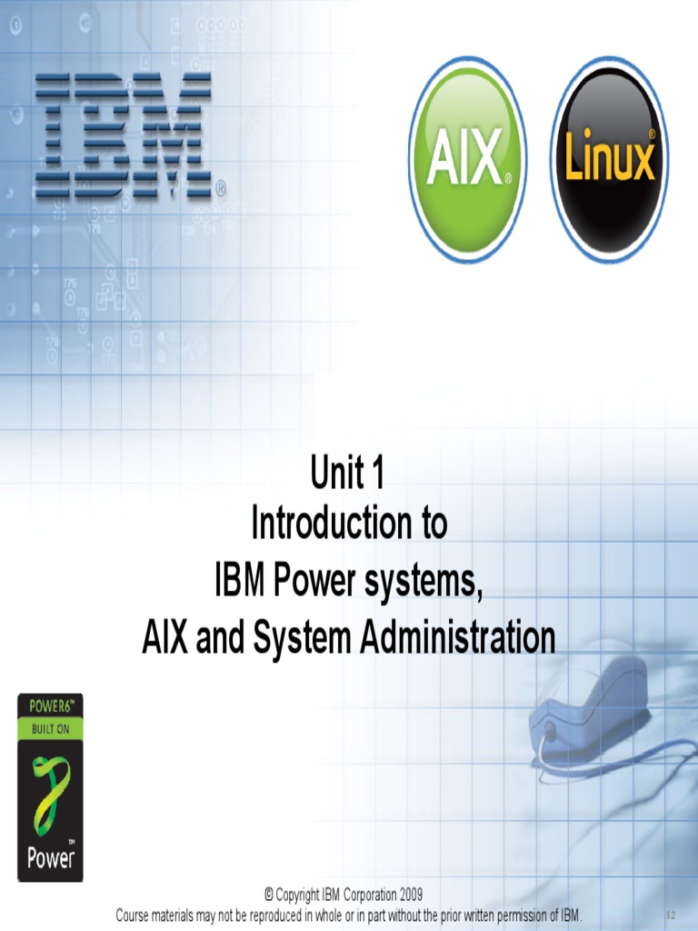 Introduction To Ibm Power Systems Aix And System Administration Unit 1 Pdf Computer
