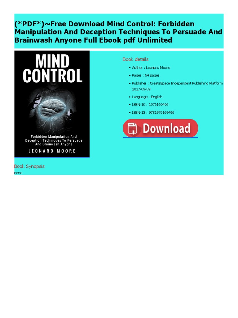 ( PDF ) Free Download Mind Control: Forbidden Manipulation and ...