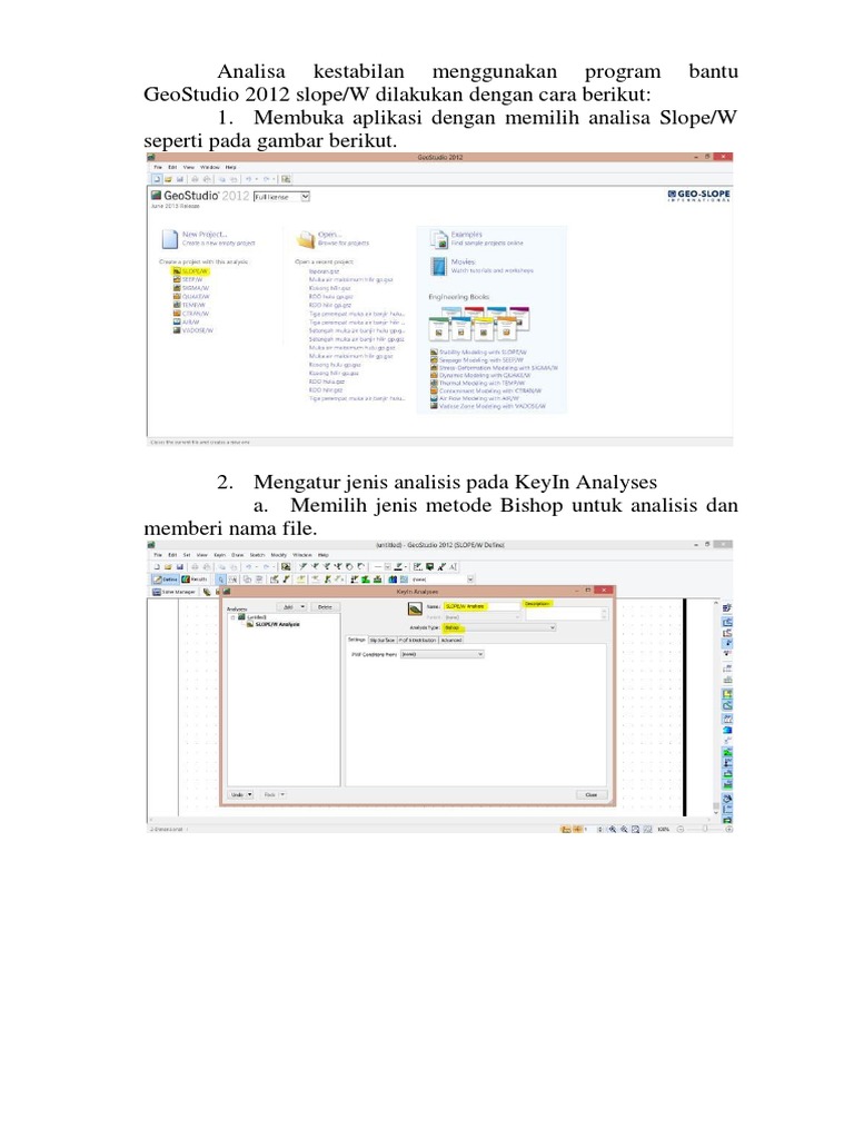 Tutorial Analisis Kestabilan Slope/W | PDF
