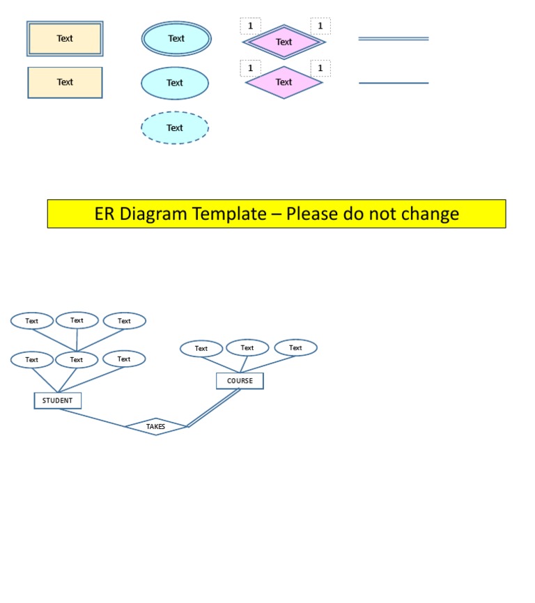 ER Diagram Template - Please Do Not Change: Text Text Text 1 1 | PDF
