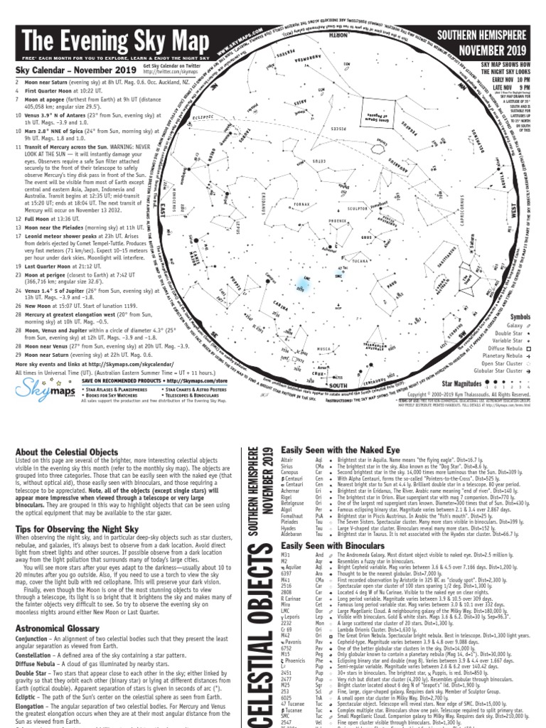 The Evening Sky Map: November 2019 | PDF | Physical Quantities | Solar ...