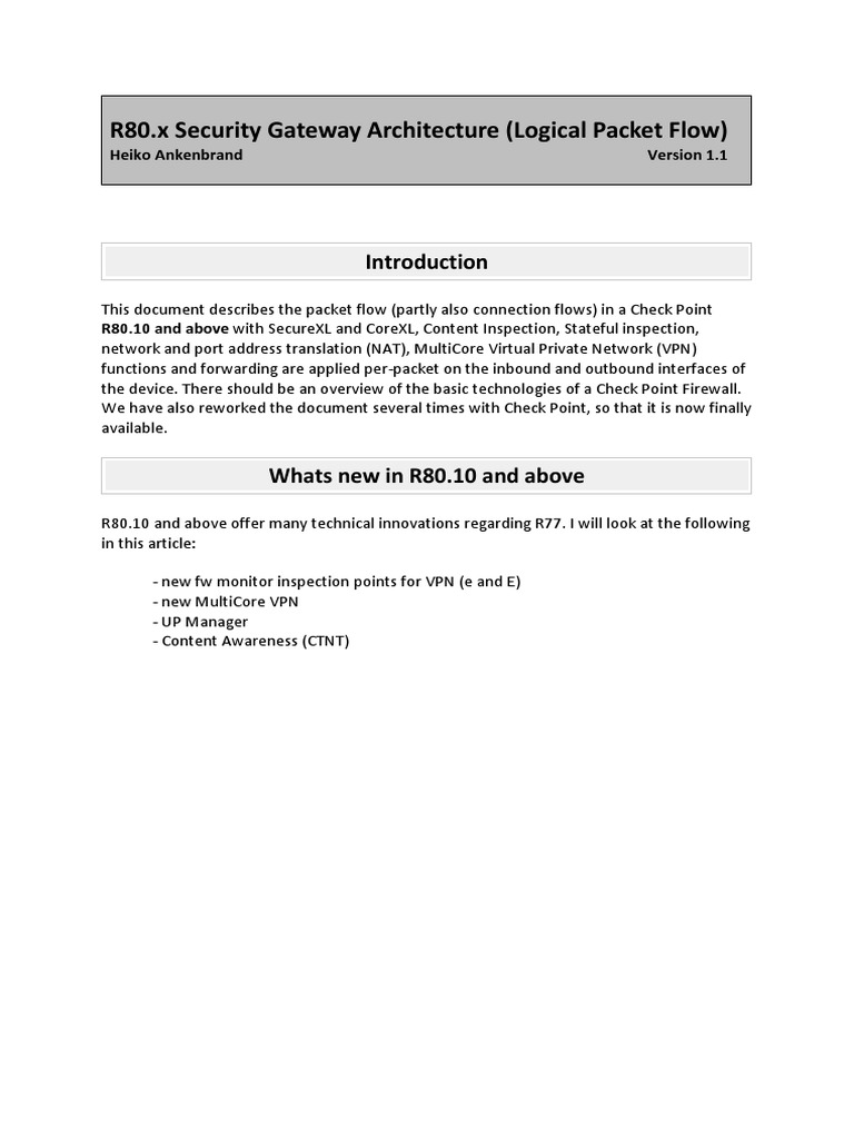 Check Point R80.x Packet Flow Overview | PDF | File Transfer Protocol ...