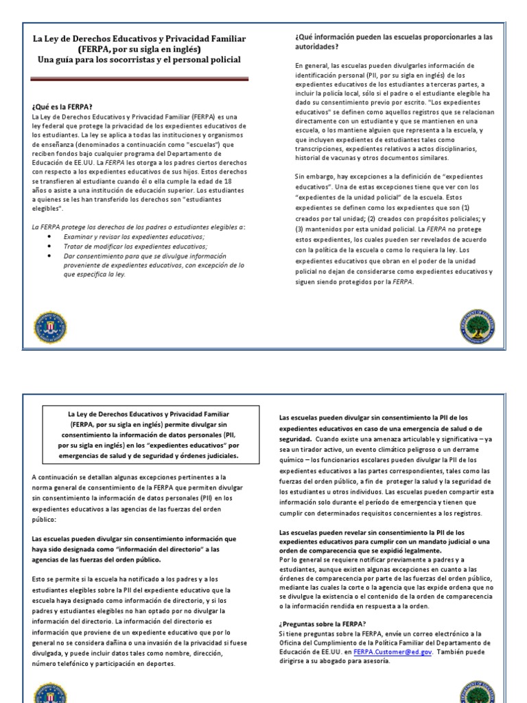 Guía Sobre Aplicación de La Ley FERPA | PDF | Privacidad en internet ...