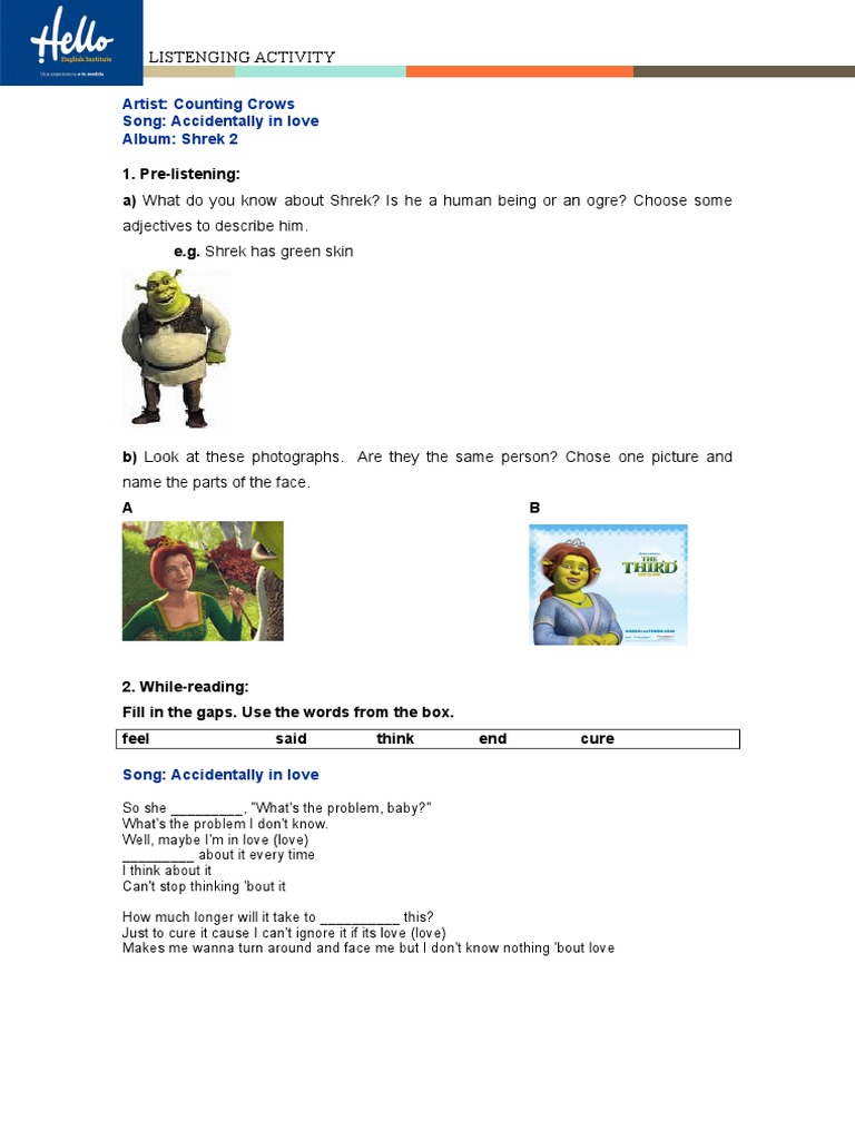 Shrek Activities With Music Songs Nursery Rhymes Role PL 51789 | PDF ...