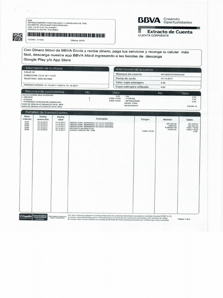 Extracto BBVA PDF | PDF