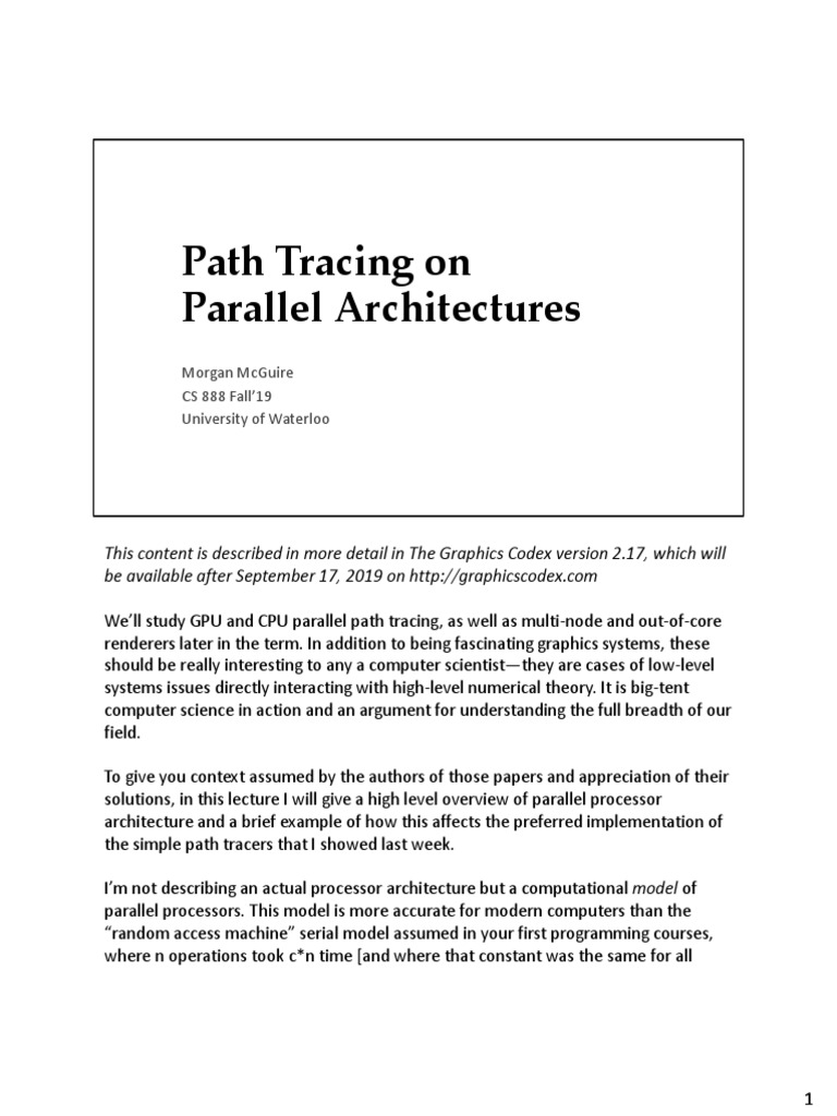 Parallel Path Tracing | PDF | Multi Core Processor | Central Processing ...
