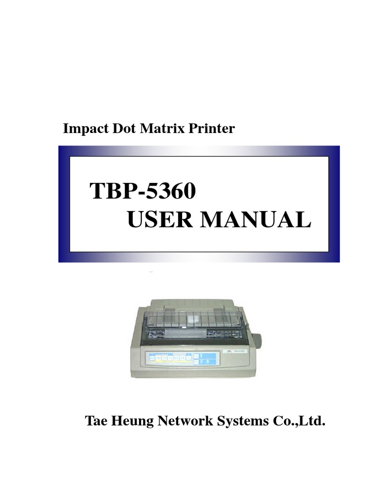 TBP-5360 Manual | PDF | Printer (Computing) | Computer Hardware