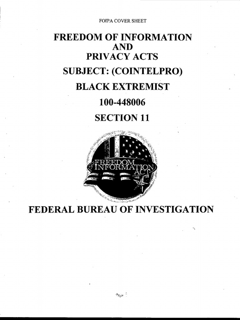 FBI COINTELPRO-Black Extremism Section 11 | PDF | Black Panther Party ...