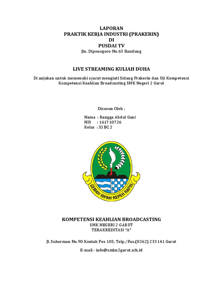 Laporan Jurusan Broadcast SMK | PDF