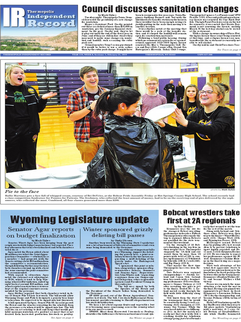 2.21.19 Thermopolis Independent Record | PDF | Nature