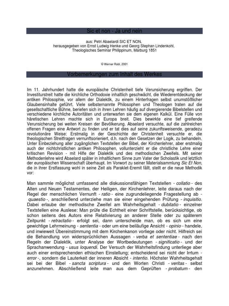 Sic Et Non | PDF