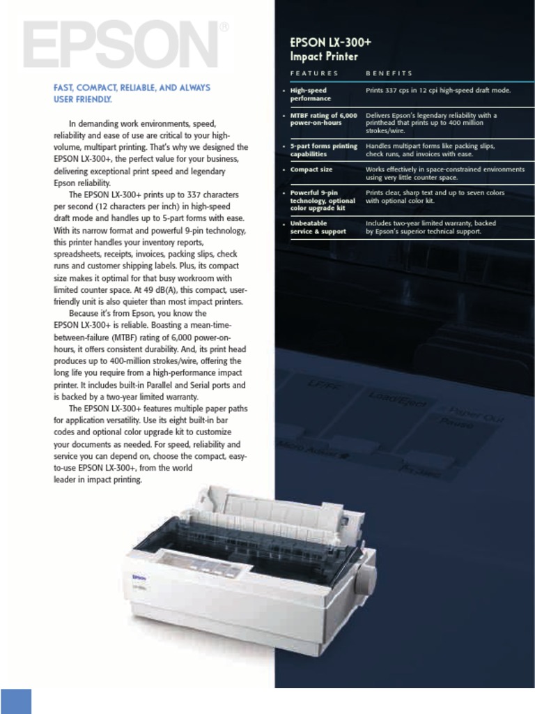 Printer LX300 | PDF | Printer (Computing) | Office Equipment