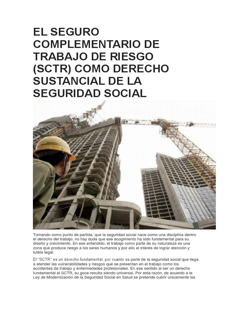SCTR | PDF | Seguro | Derecho laboral