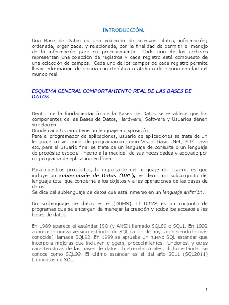 Administracion Base Datos11 | PDF | SQL | Bases de datos