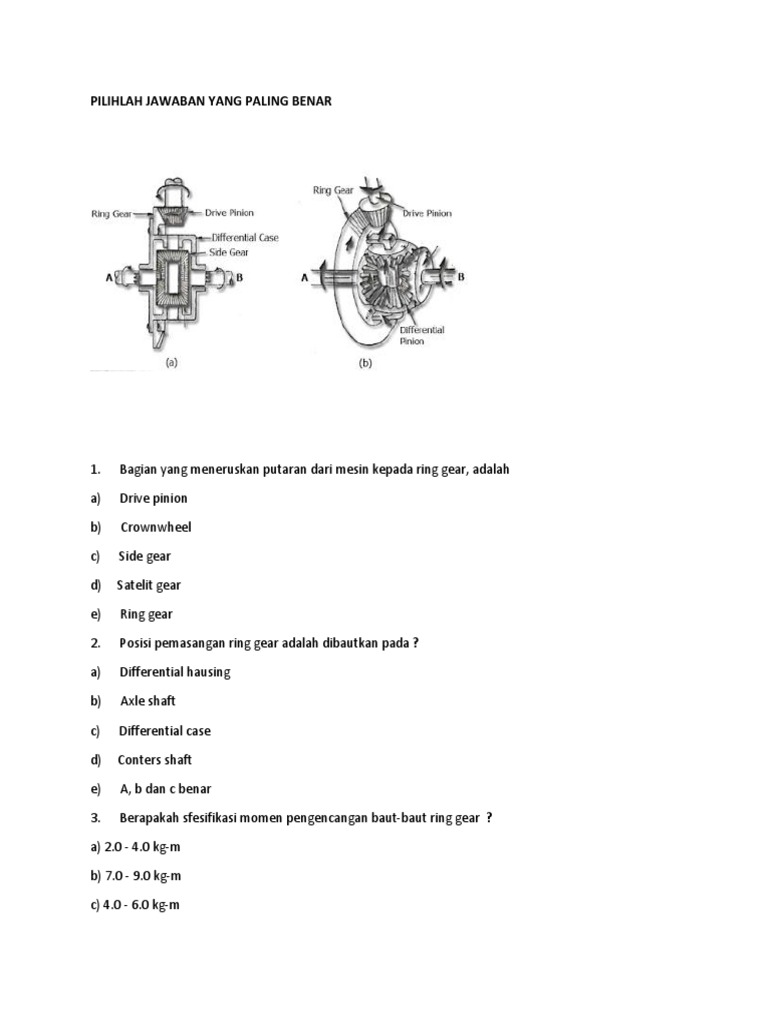 Soal Gardan Dan Transmisi | PDF | Komputer | Teknologi & Rekayasa