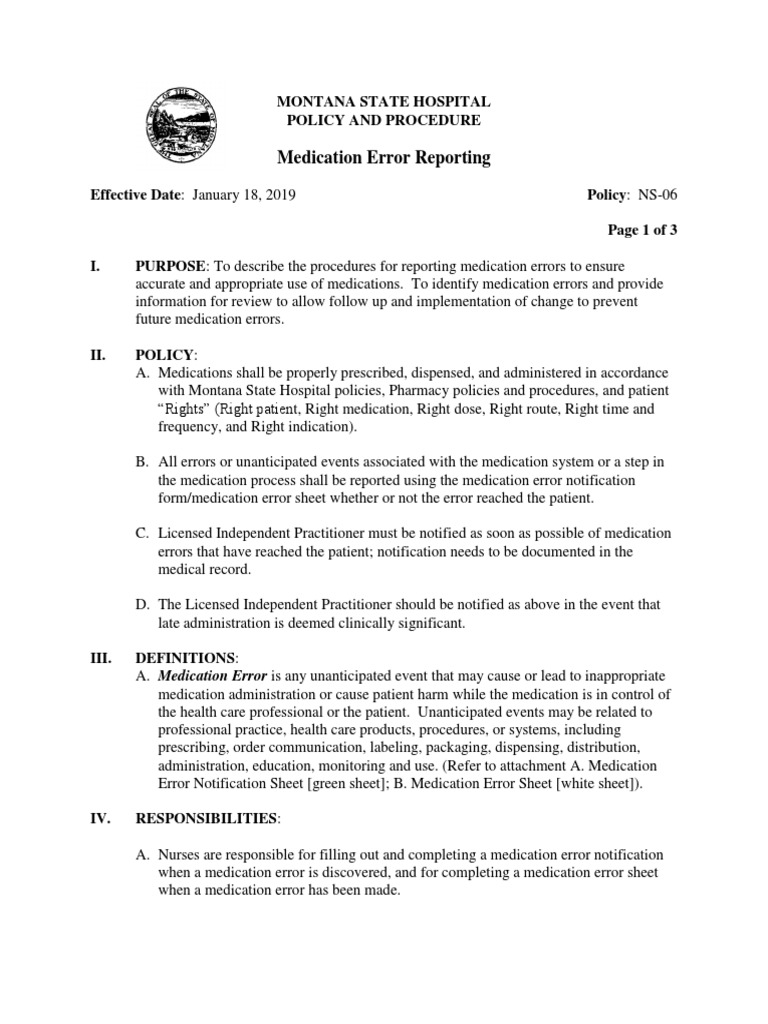 Medication Error Reporting | PDF | Medical Error | Patient