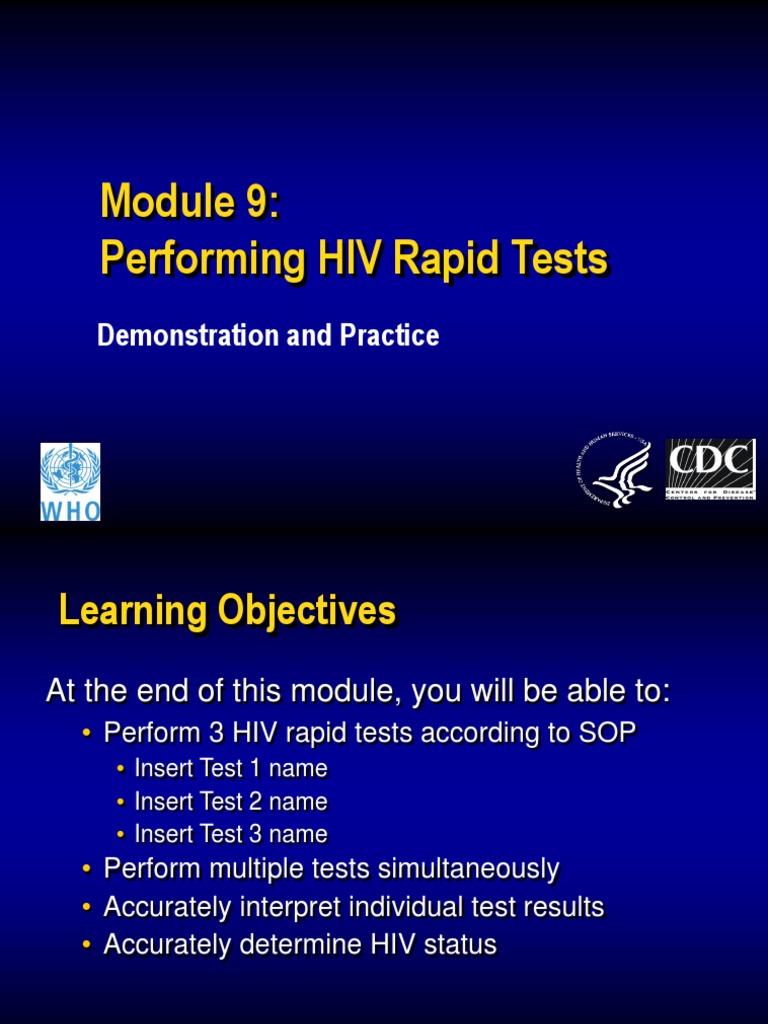 Performing HIV Rapid Tests: Demonstration and Practice | PDF ...