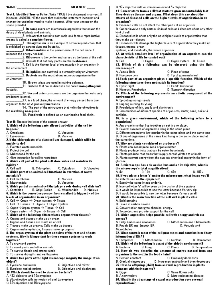 2ND PTE Reviewer | PDF | Flowers | Reproduction