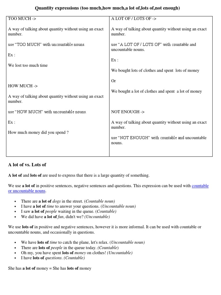 Expressing Quantity Without Numbers | PDF | Quantity | Noun