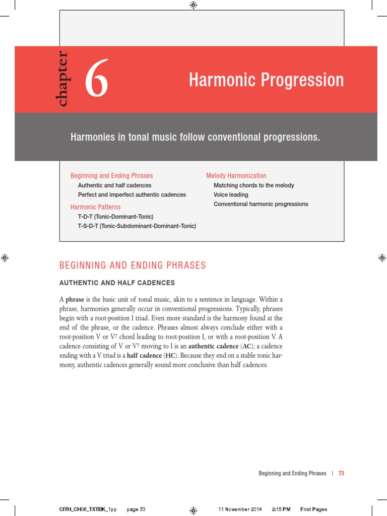 Harmonic Progression: Harmonies in Tonal Music Follow Conventional ...