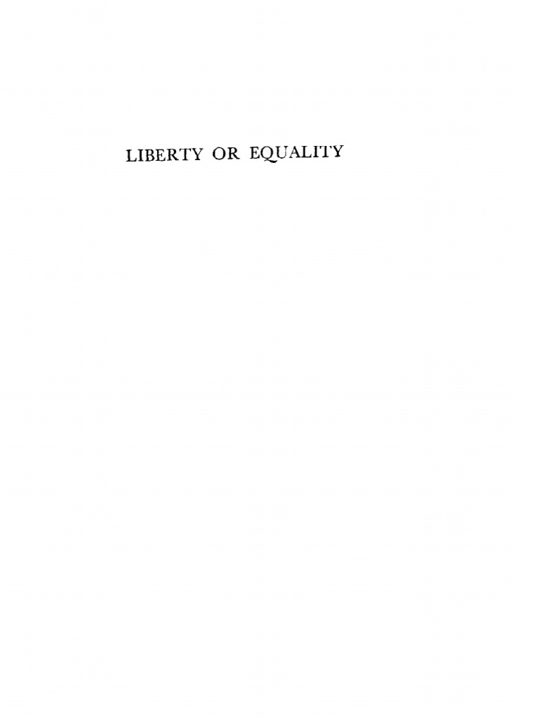 Liberty vs Equality: A Political Analysis | PDF | Liberalism | Democracy