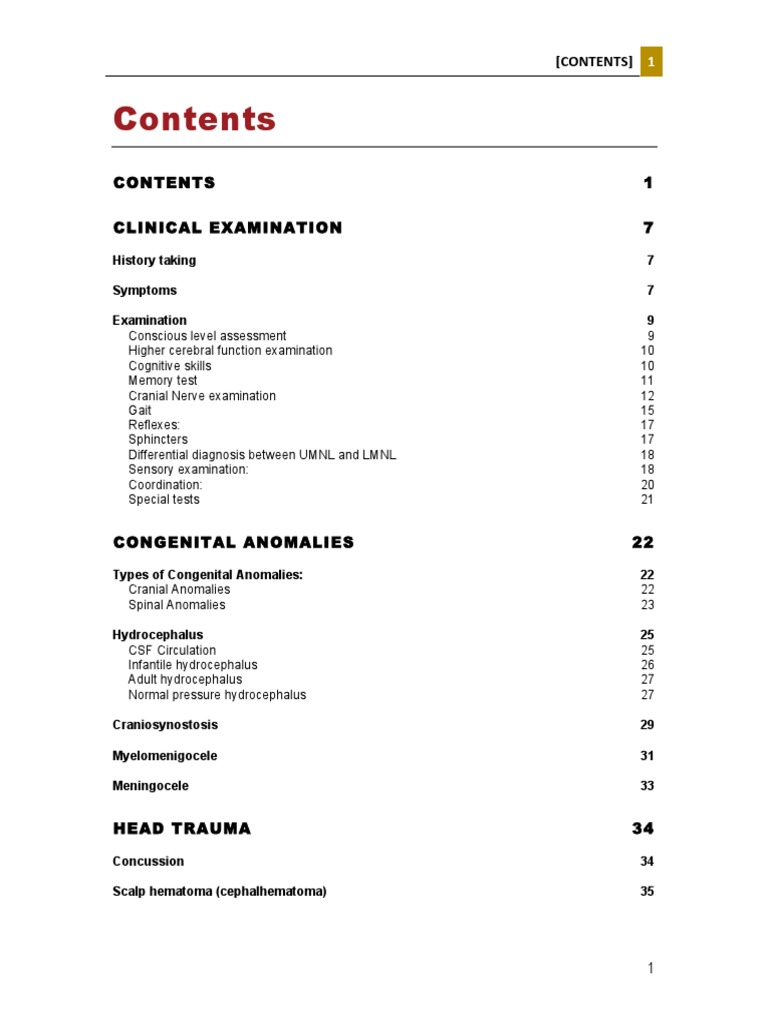 Undergraduate Neurosurgery Lecture Notes | PDF | Cerebrospinal Fluid ...