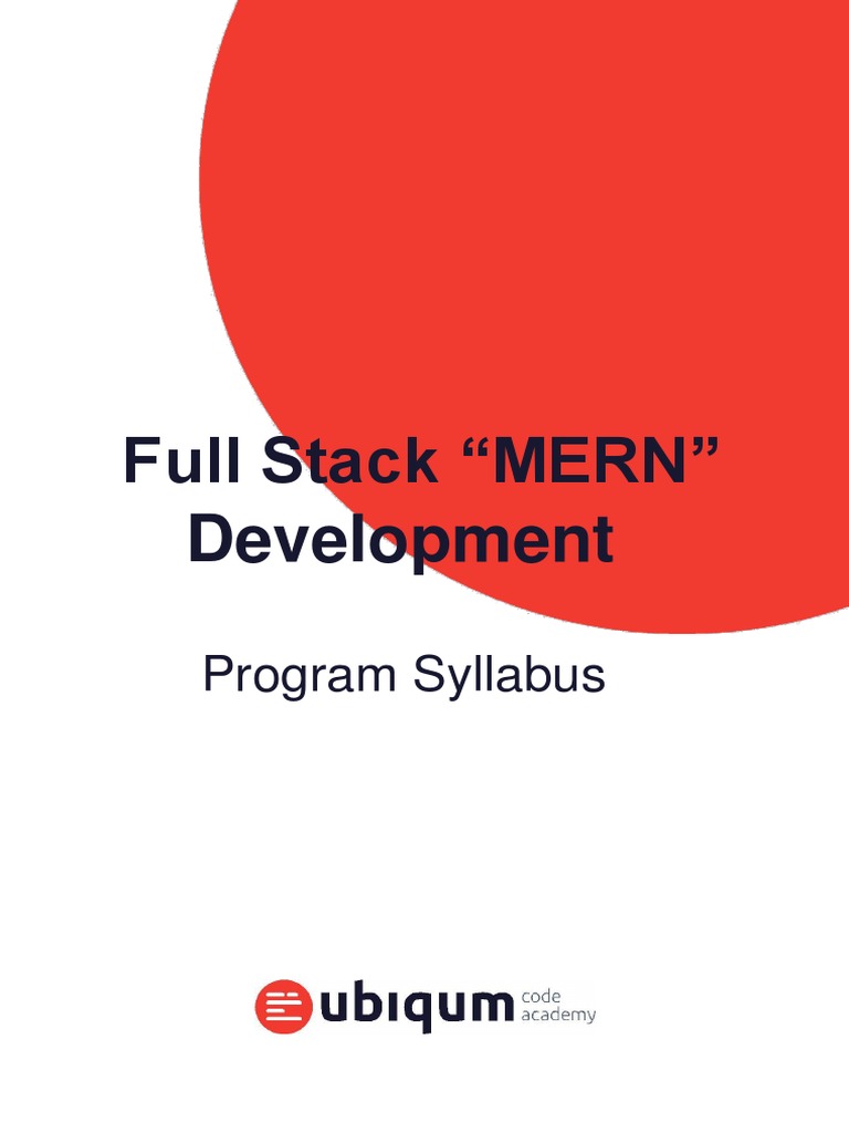 Full Stack Mern Development Syllabus | PDF | Java Script | Web Application Full Stack Mern Development Syllabus | PDF | Java Script | Web Application