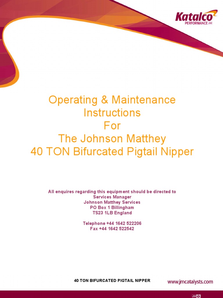 Pigtail Nipper Operating Manual RevC | PDF | Pipe (Fluid Conveyance) | Pump