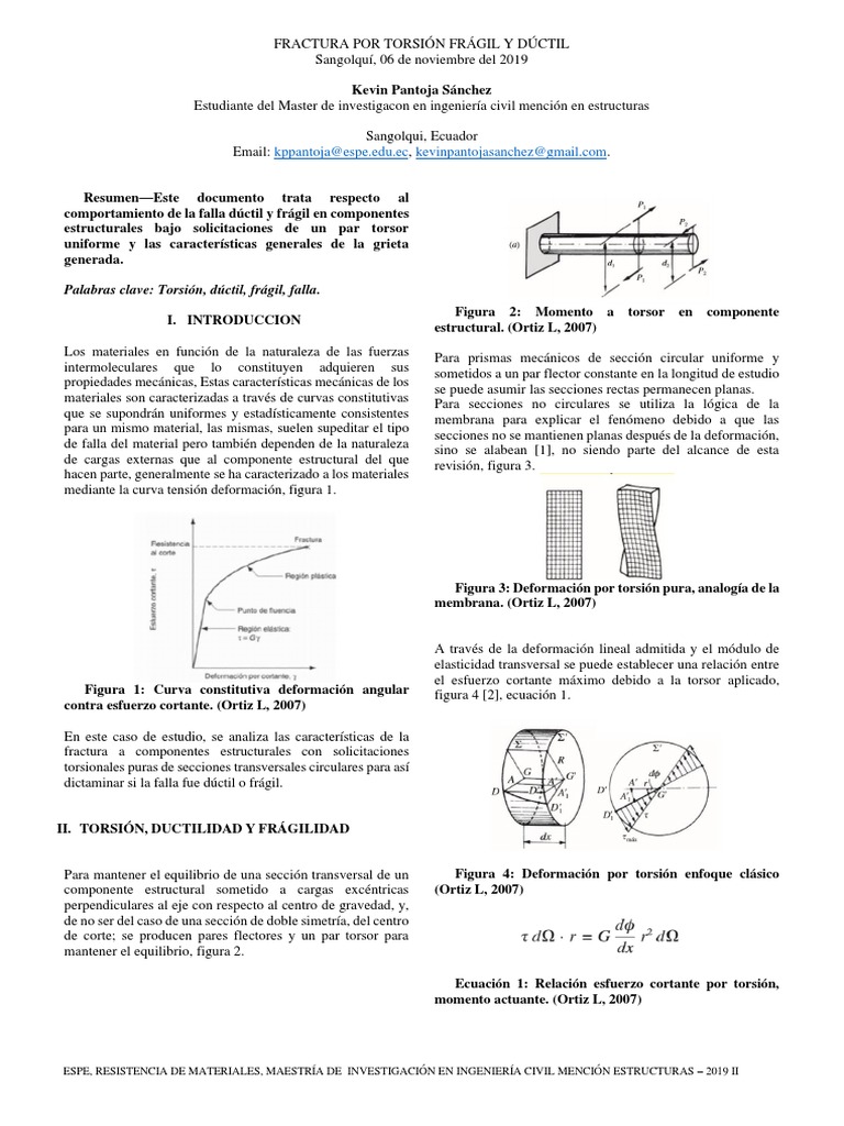 Fractura Dúctil y Frágil por Torsión | PDF | Resistencia de materiales ...