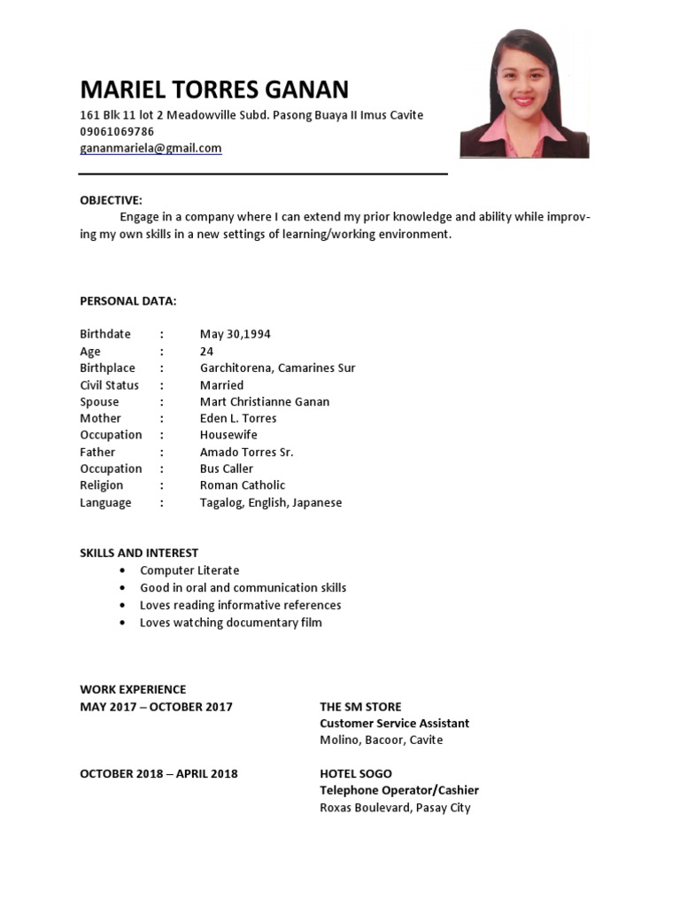Mariel Resume 2019 | PDF | Cognition Mariel Resume 2019 | PDF | Cognition