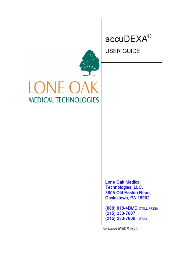AccuDEXA Model 7100 User Guide | PDF | Osteoporosis | Medicine