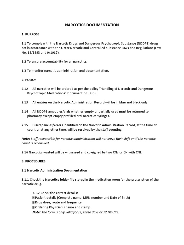Narcotics Documentation | PDF | Prescription Drugs | Drugs