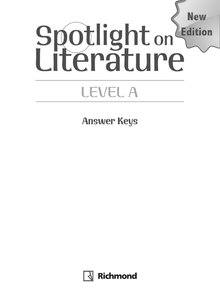 Spotlight On Literature A - Answer Keys | PDF | Plural | Object (Grammar)