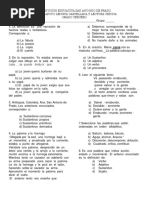 Pruebas Saber Español Grado Tercero | PDF | Palabra | Oración (Lingüística)