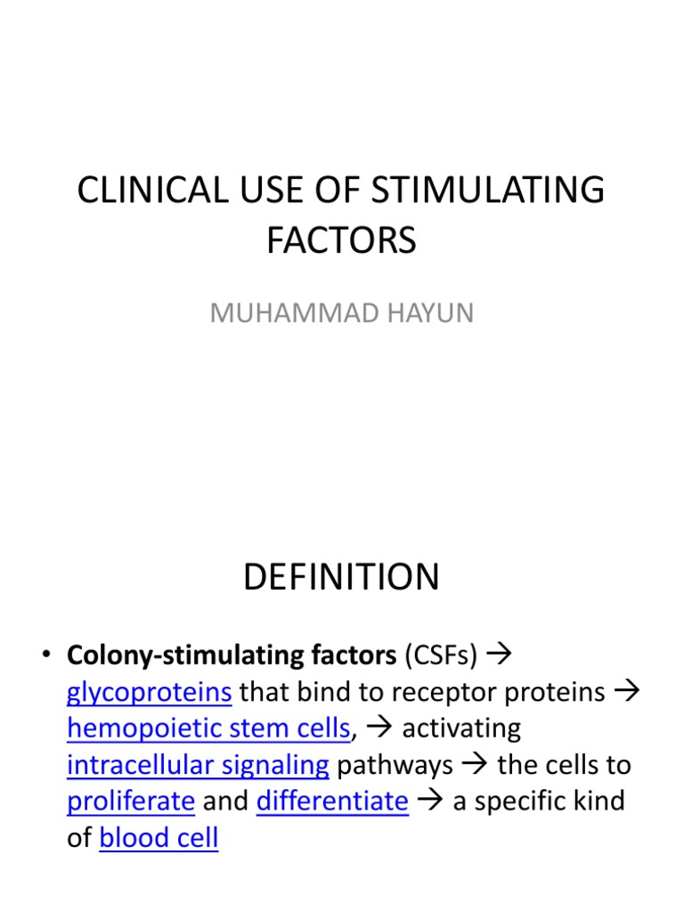 Colony Stimulating Factors | PDF | Haematopoiesis | Signal Transduction