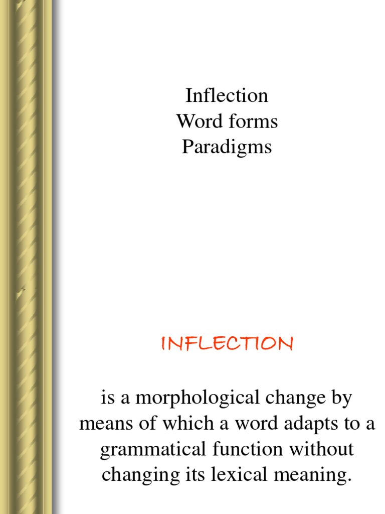 Inflection, Word Forms, Paradigms | PDF | Morphology (Linguistics) | Word