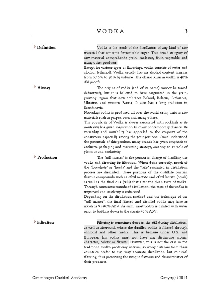 Vodka 3: Copenhagen Cocktail Academy | PDF | Vodka | Alcoholic Drinks