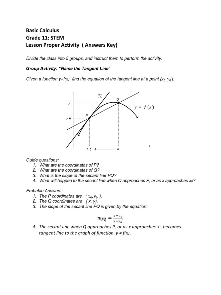 Calculus for Grade 11 STEM Students | PDF | Slope | Tangent