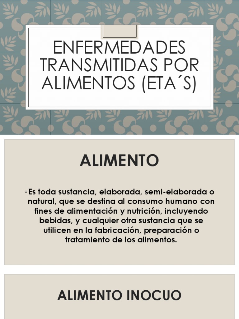 ENFERMEDADES TRANSMITIDAS POR ALIMENTOS (ETA S) POWER POINT | PDF ...