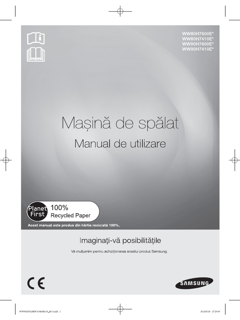 Manual Utilizare Masina de Spalat Rufe Samsung PDF | PDF