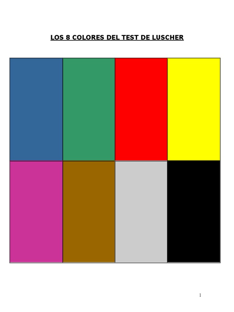Test Colores de M Luscher Ok | PDF | Color | Rojo