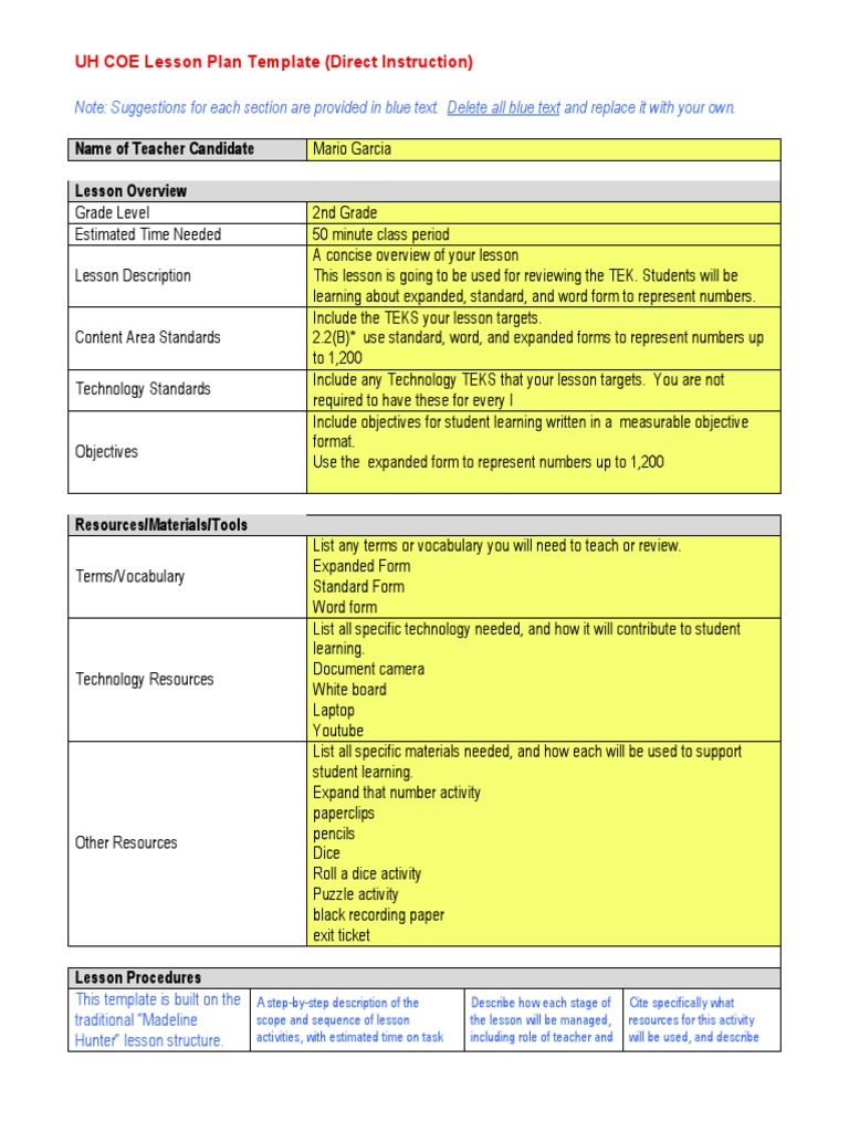Expanded Form Lesson Plan | PDF | Differentiated Instruction | Teachers