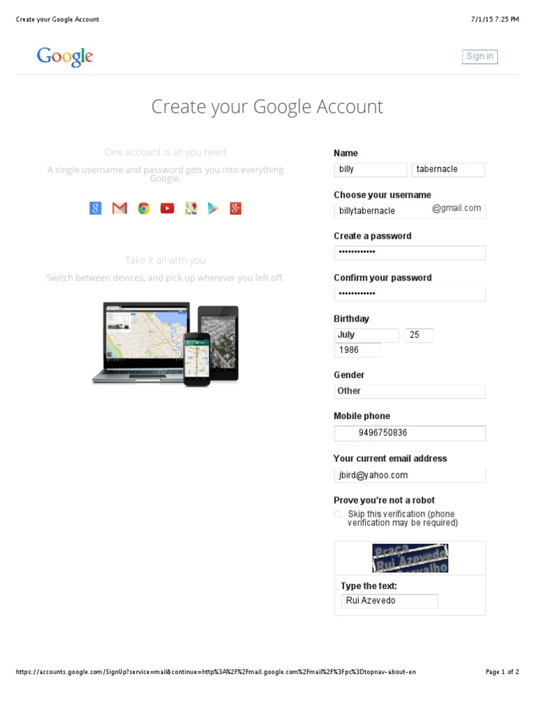Create Your Google Account: One Account Is All You Need | PDF ...