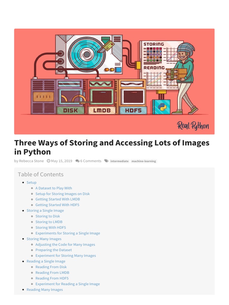 Three Ways Of Storing And Accessing Lots Of Images In Python Pdf Databases Computer File 