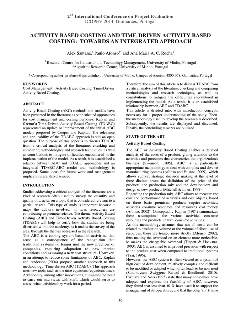 Activity Based Costing and Time-Driven A PDF | Download Free PDF ... Activity Based Costing and Time-Driven A PDF | Download Free PDF ...