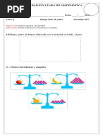 Prueba Matematica 1 Basico Suma y Restas | PDF
