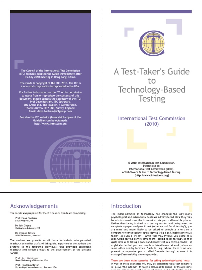 A Test-Taker's Guide To Technology-Based Testing | PDF | Identity ...