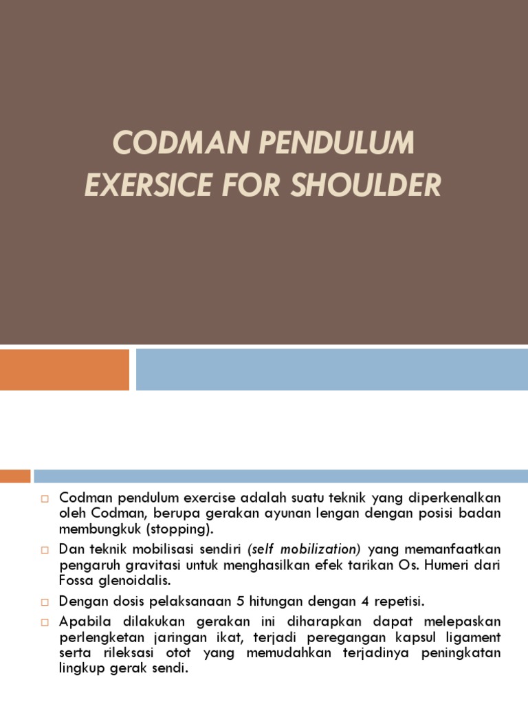 Codman Pendulum Exersice For Shoulder-1-1 | PDF